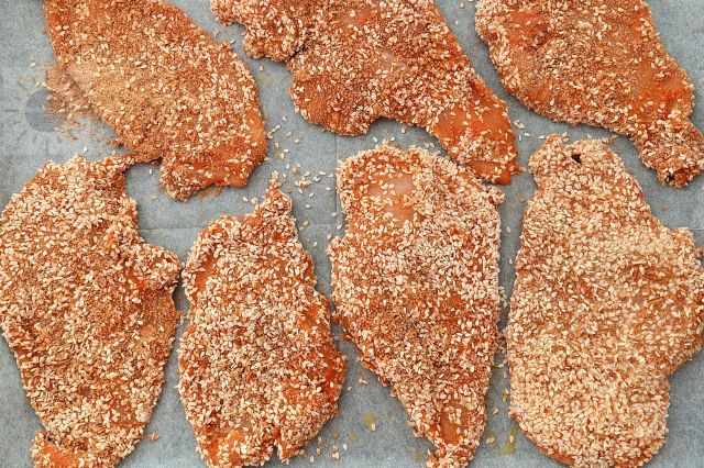 Baked Chicken Schnitzel With A Wholegrain Coating Recipe - Kosher Create